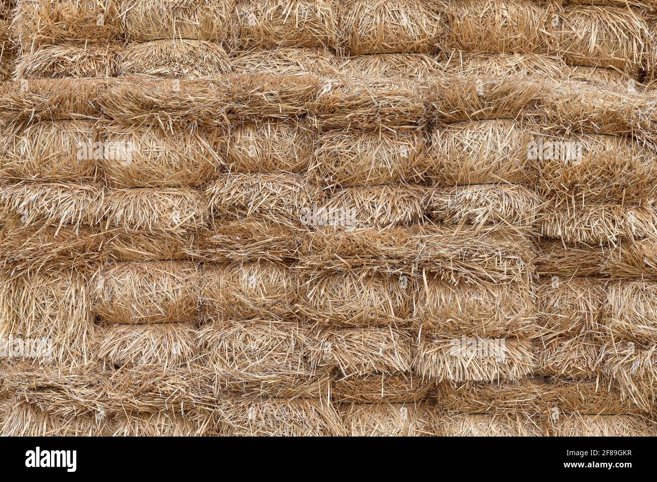 detail of straw bales piled up on a farm Stock Photo - Alamy