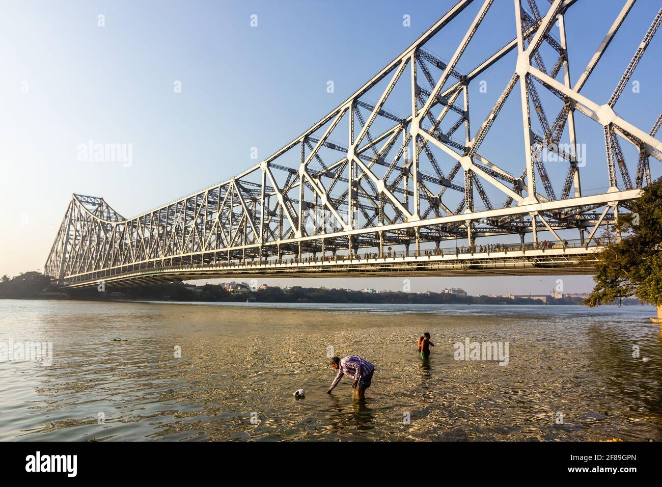 Kolkata, West Bengal, India - January 2018: The Hooghly river flowing ...