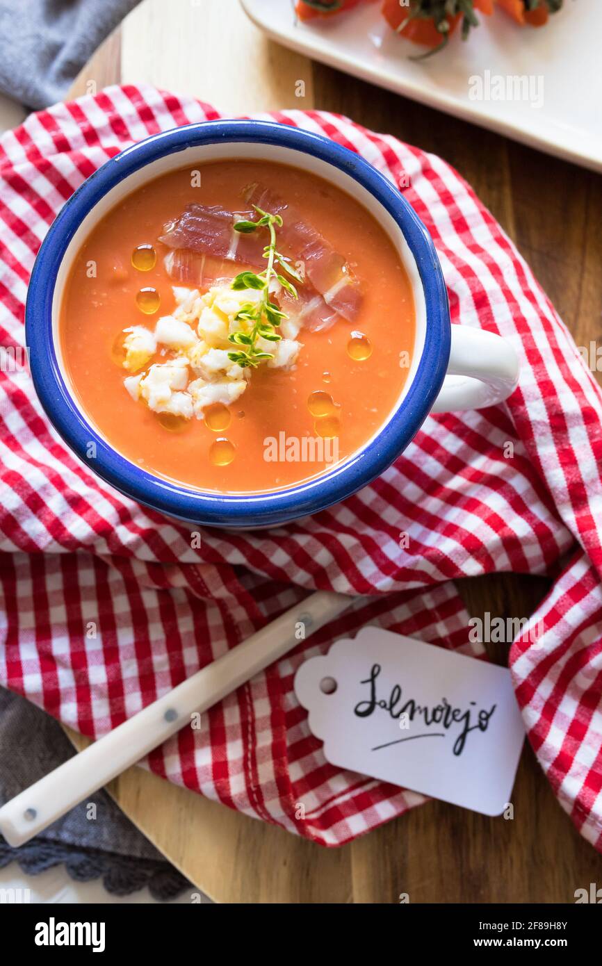 Closeup delicious salmorejo soup hi-res stock photography and images ...