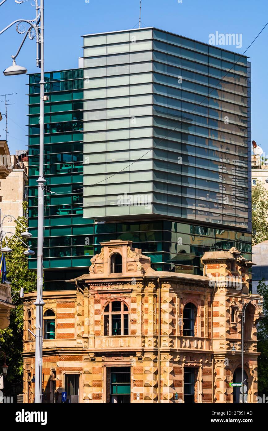 Detail view of the modern building of the Union of Romanian Architects ...