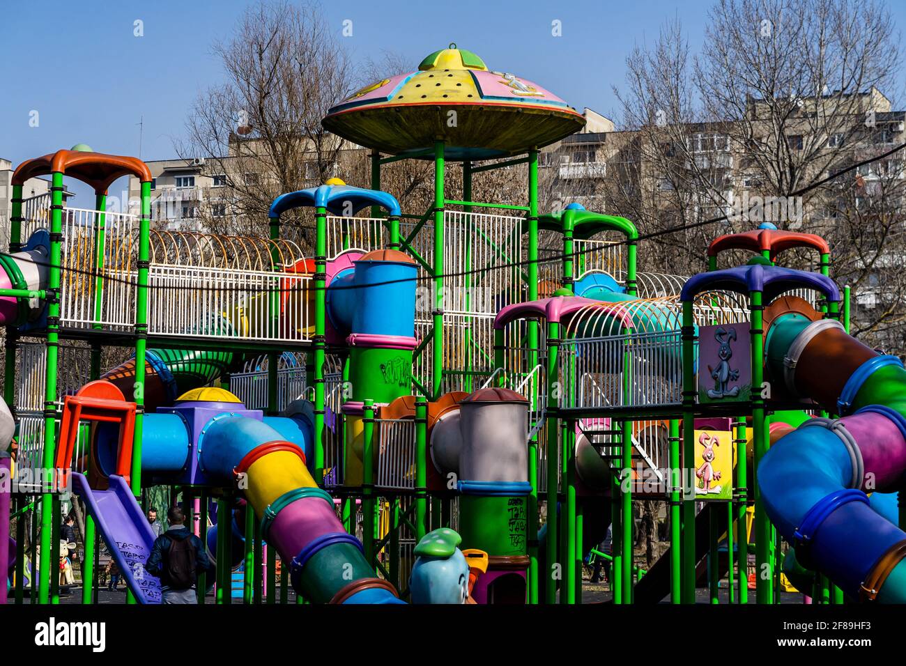 Outdoor colorful playground fun for children in Bucharest, Romania ...