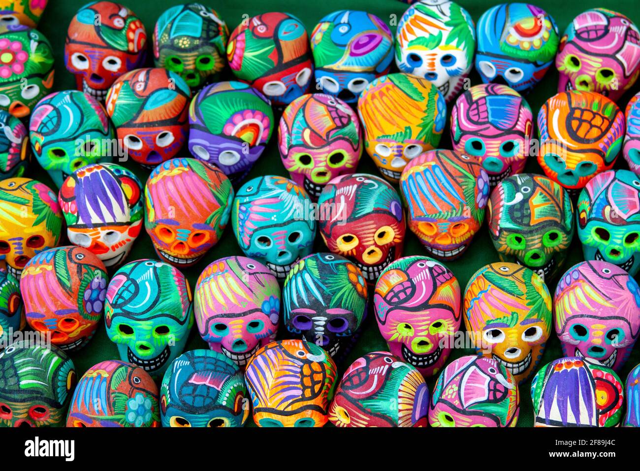 COLORFUL HANDICRAFTED MEXICAN SKULLS Stock Photo - Alamy