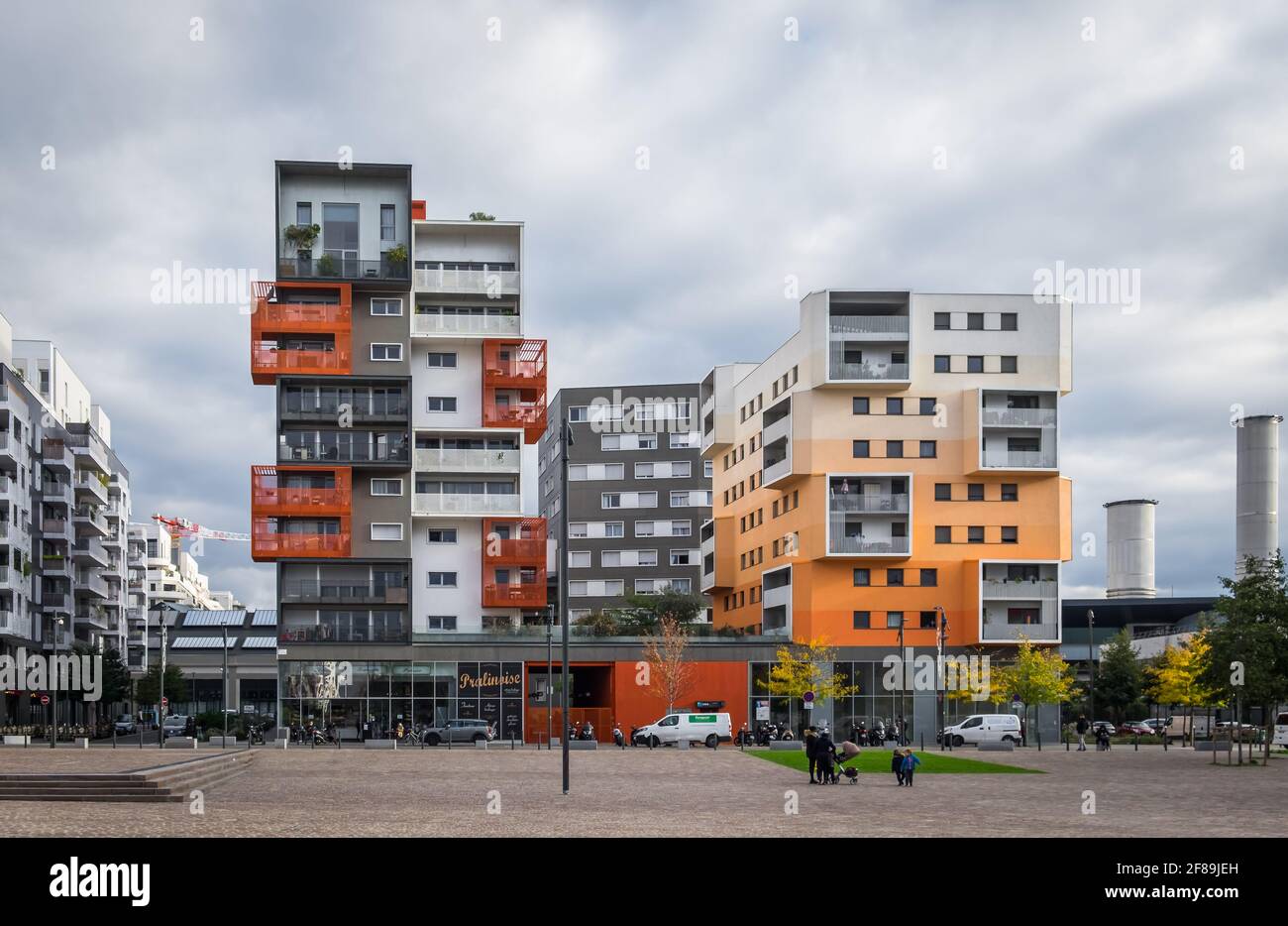 St-Ouen, France, Oct 2020, view of some colourful buildings in Les ...