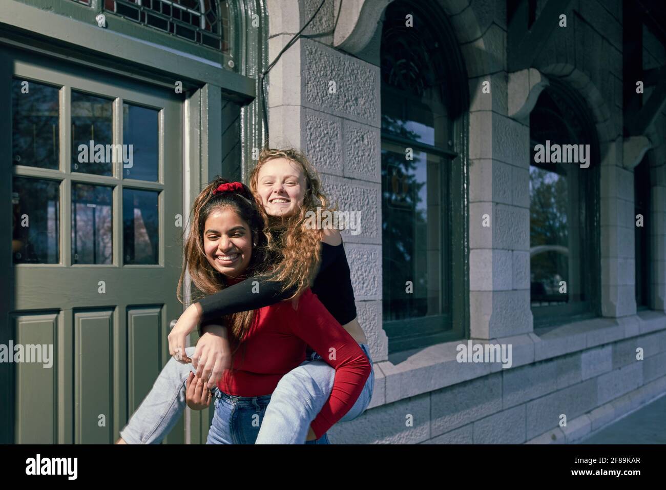 Two girls best friends since kindergarten, reuniting and having a fun ...