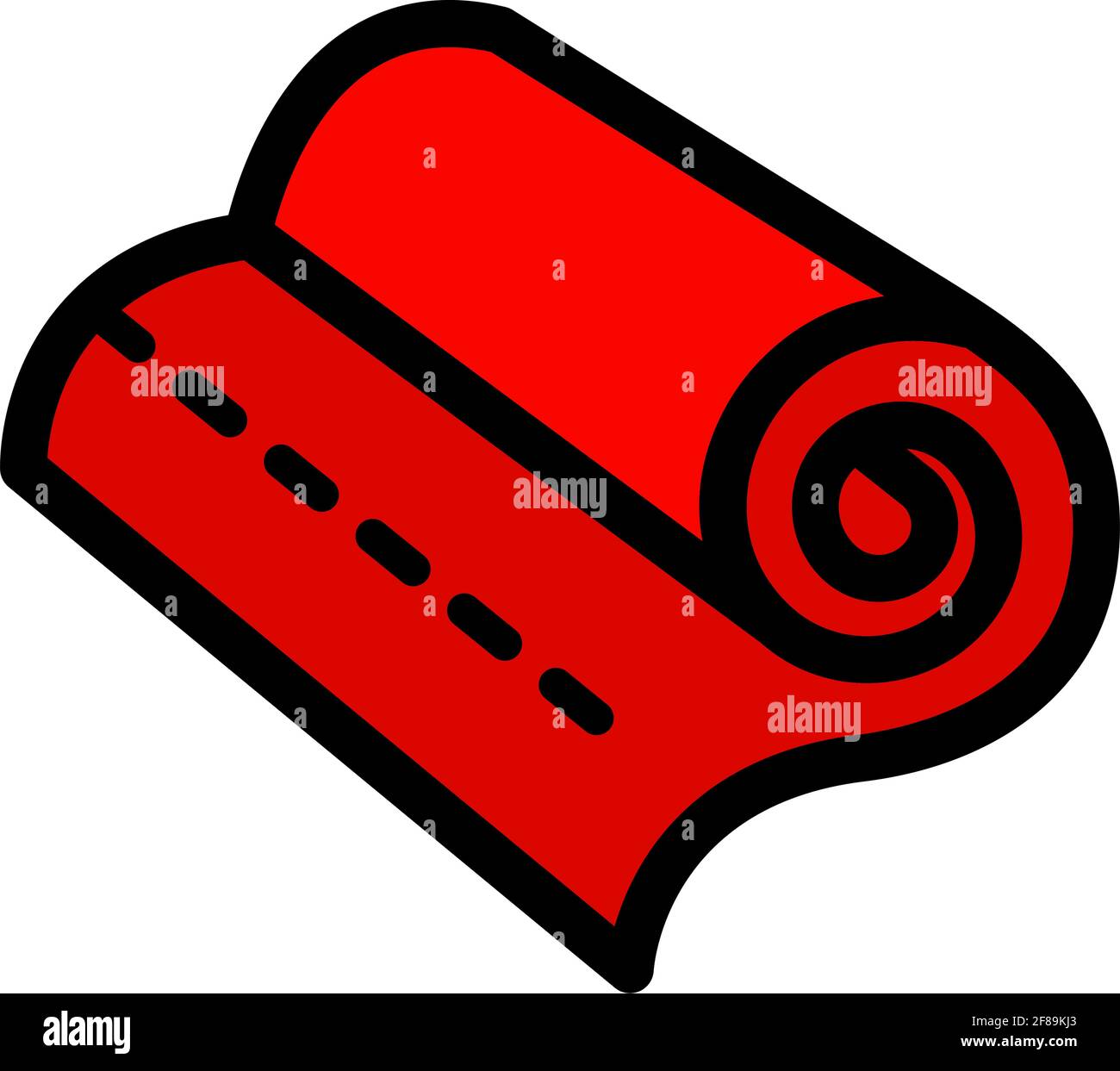 Fabric roll color icon. Simple style vector illustration with ability ...