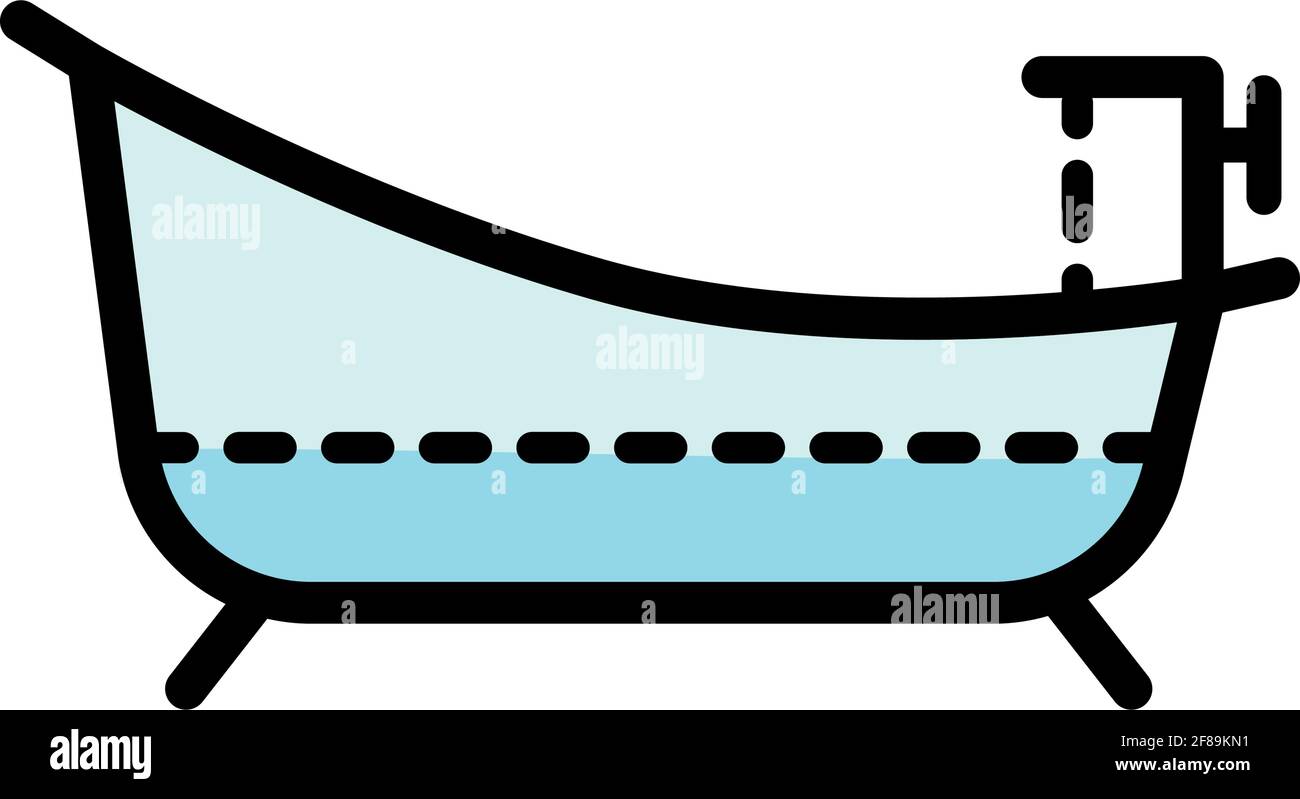 Bathtub simple color icon. Bath symbol. Vector simple style icon ...