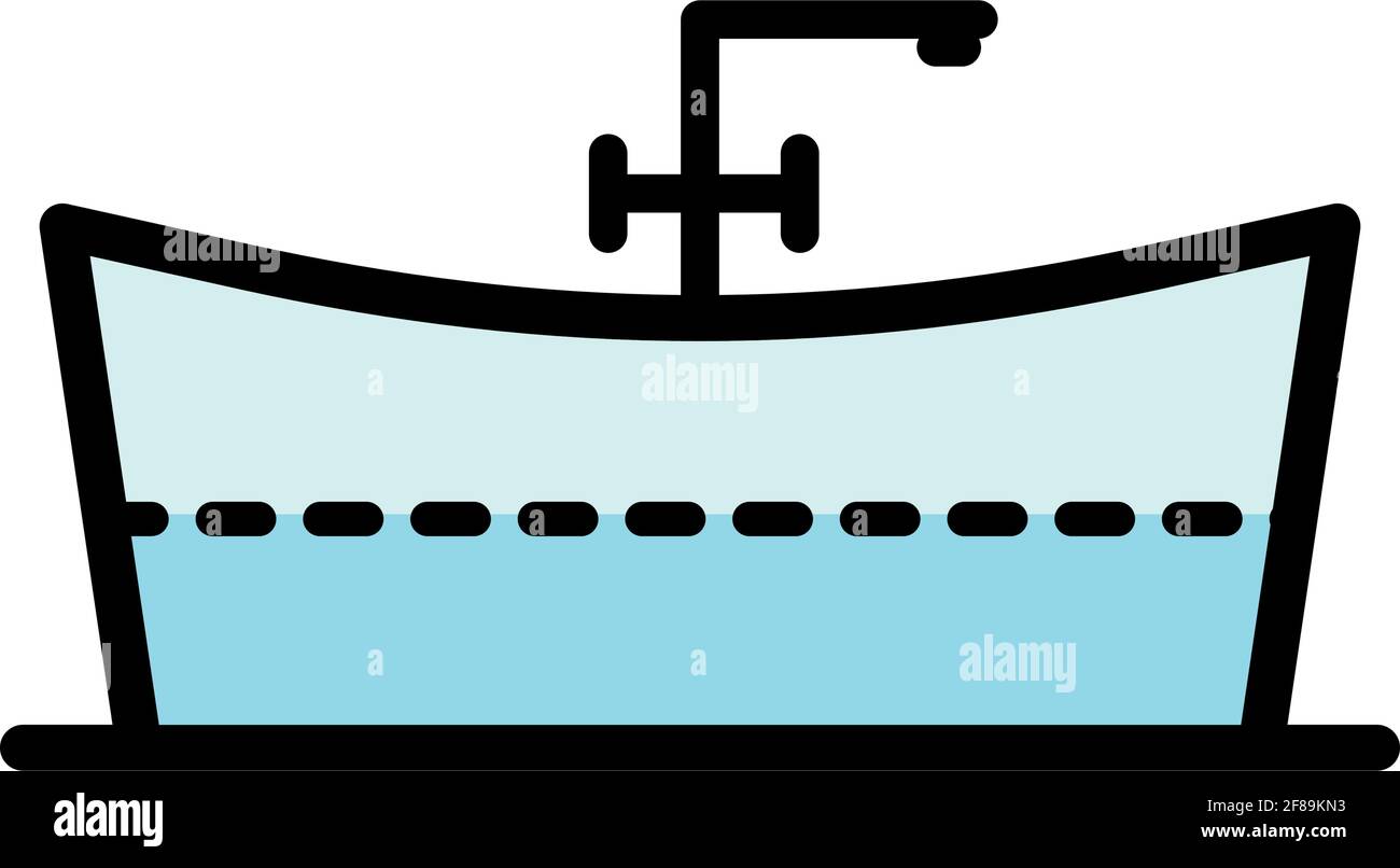 Bathtub simple color icon. Bath symbol. Vector simple style icon ...