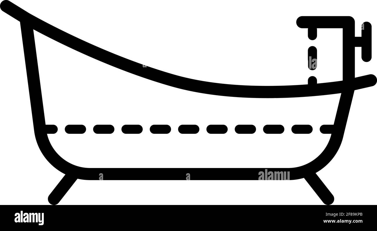 Bathtub outline icon. Thin line illustration. Bath. Contour symbol ...