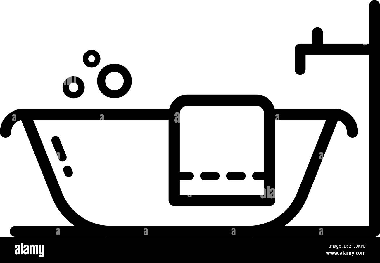 Bathtub outline icon. Thin line illustration. Bath. Contour symbol ...