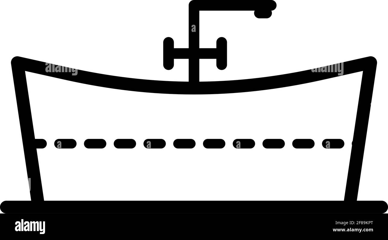 Bathtub outline icon. Thin line illustration. Bath. Contour symbol ...
