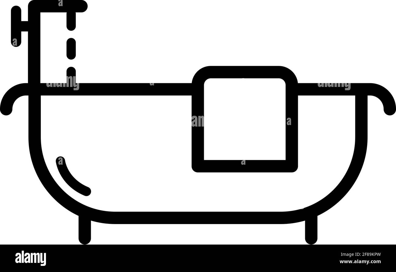 Bathtub outline icon. Thin line illustration. Bath. Contour symbol ...