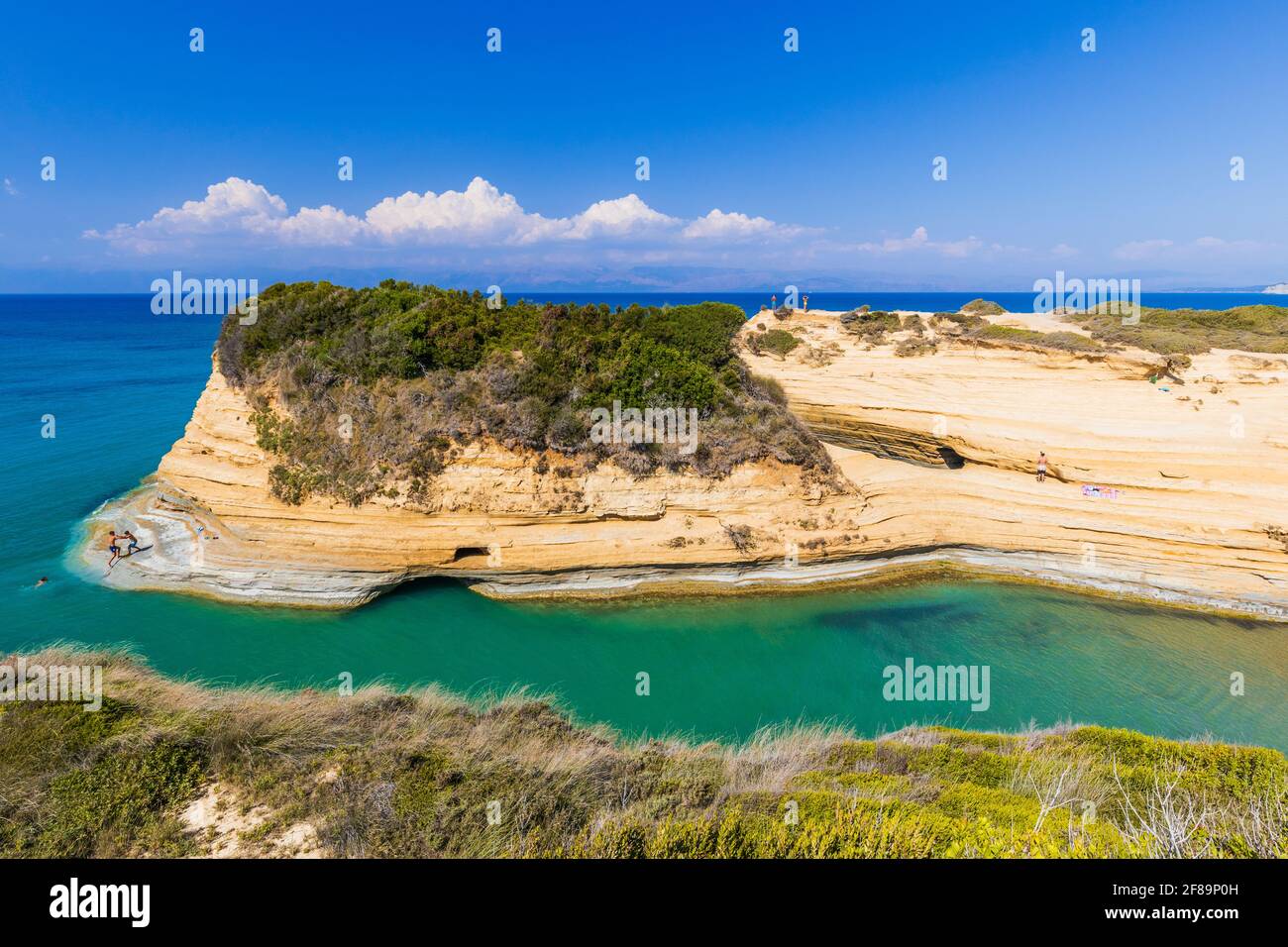 Corfu, Greece. Famous Canal d'Amour beach with beautiful rocky ...