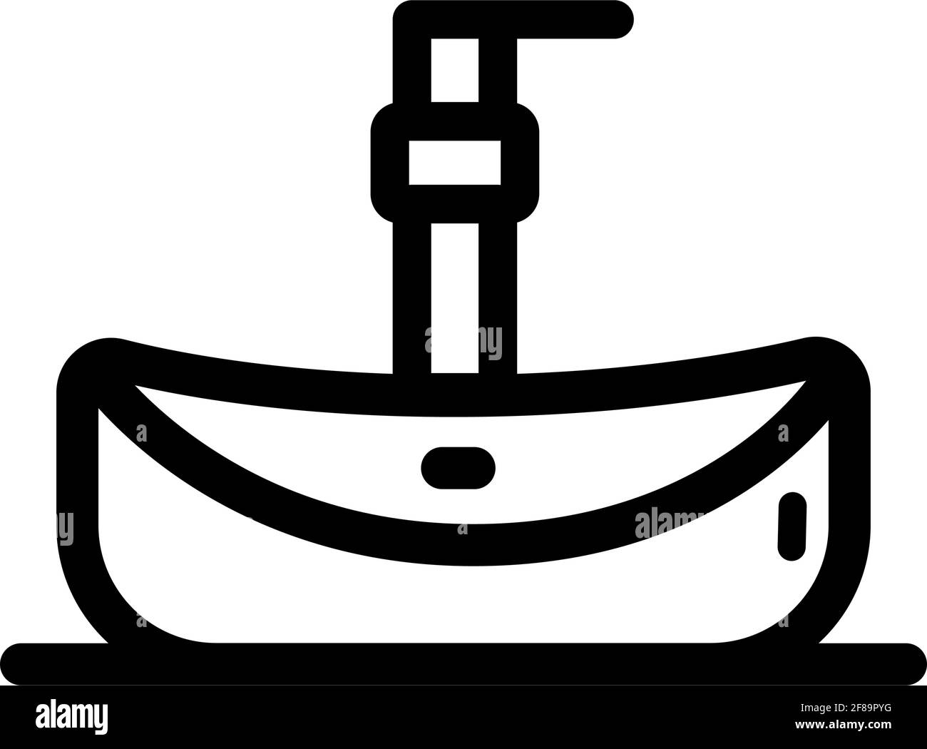 Sink outline symbol isolated on white background. Vector washbasin ...