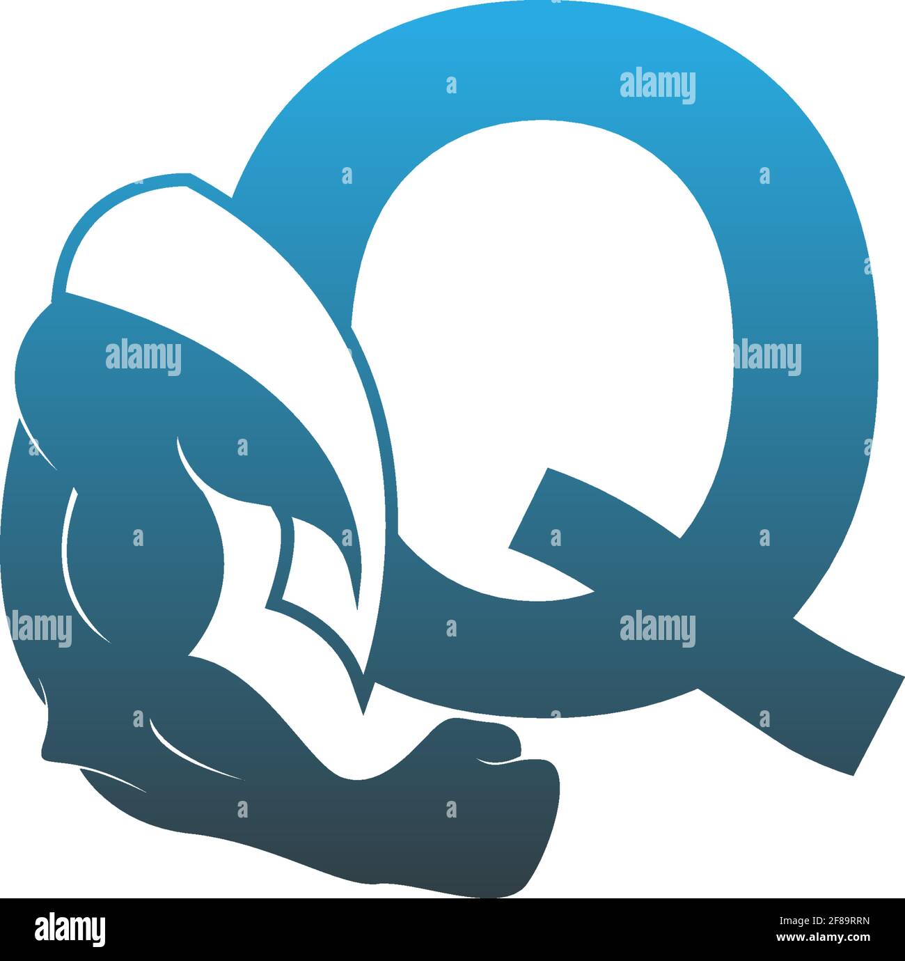Letter Q logo icon with muscle arm design vector illustration Stock ...
