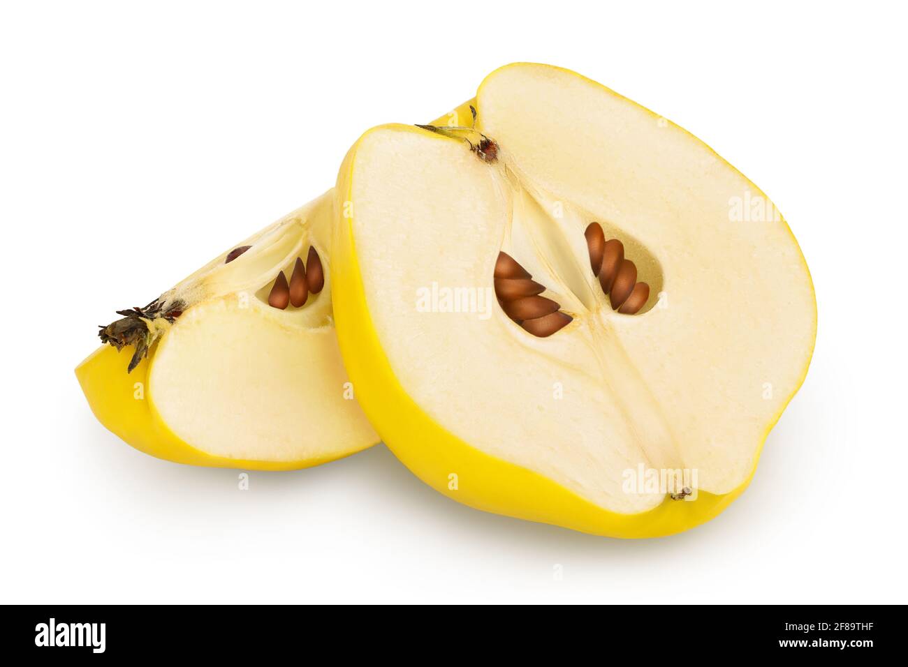 Fresh cut quince isolated on the white background with clipping path ...
