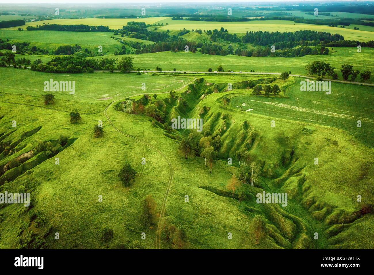 Green fields from above Stock Photo - Alamy