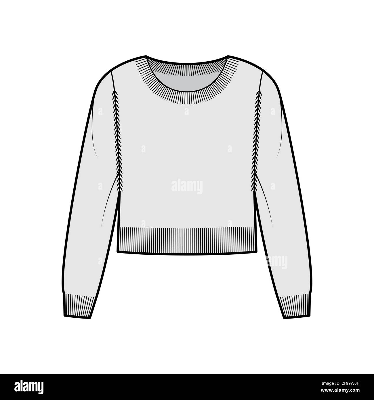 Black cropped sweater Stock Vector Images - Alamy