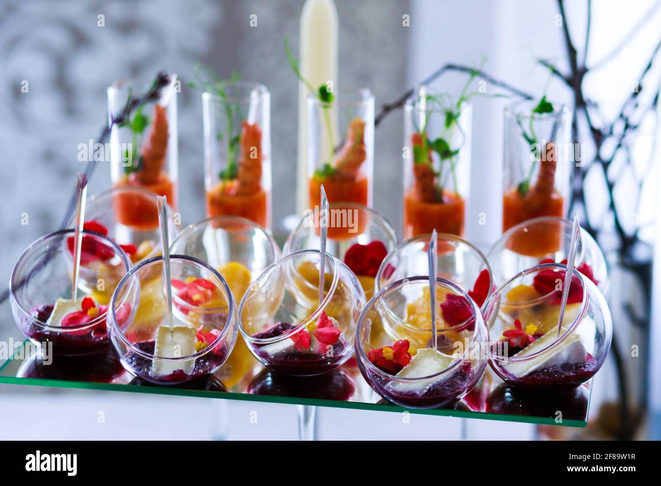 Delicious snacks at the banquet. Catering on banquet Stock Photo - Alamy