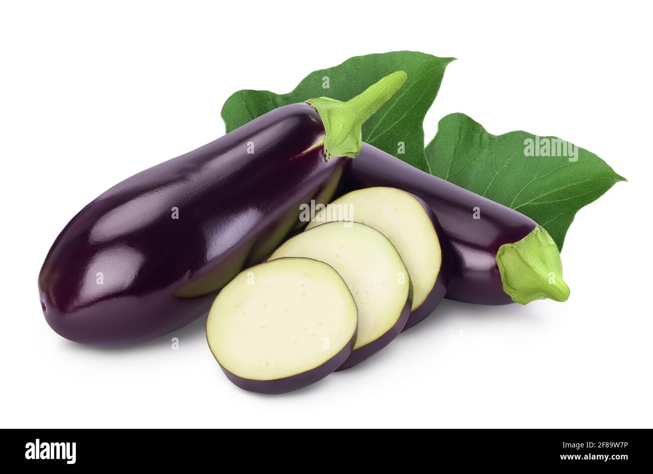 Eggplant or aubergine isolated on white background with clipping path ...