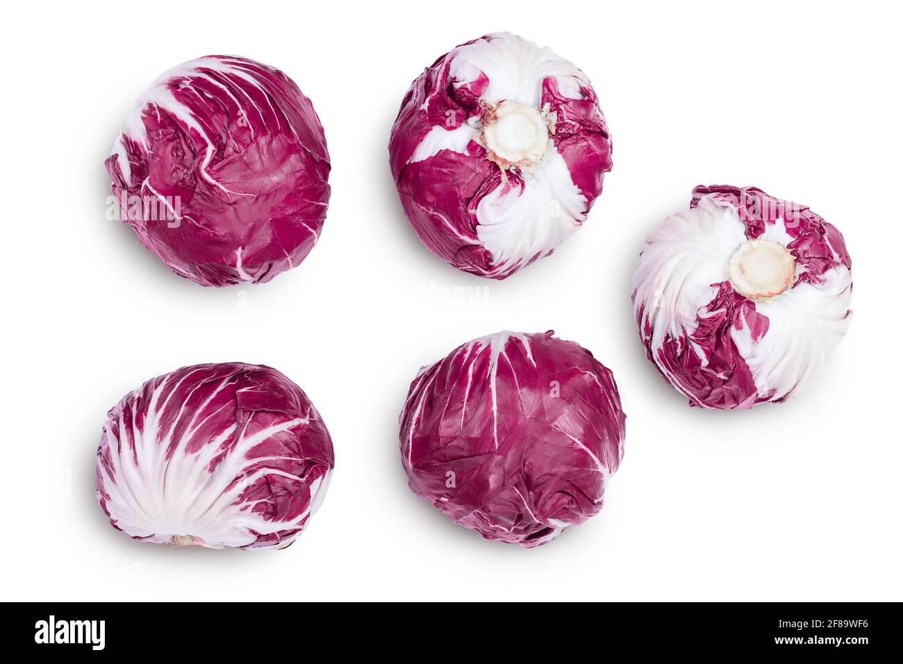 Fresh red radicchio salad isolated on white background with clipping ...