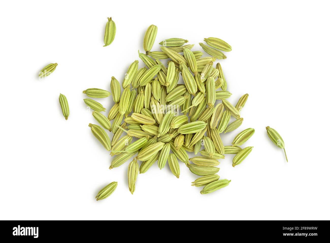 Dried fennel seeds isolated on white background with clipping path. Top ...