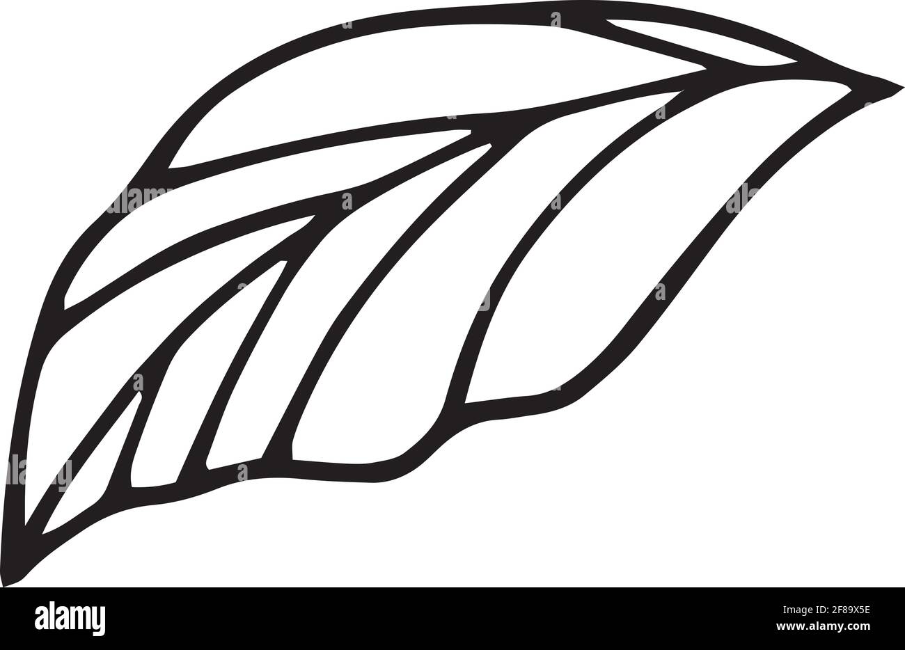 Bio leaf icon, hand drawn and outline style Stock Vector Image & Art ...