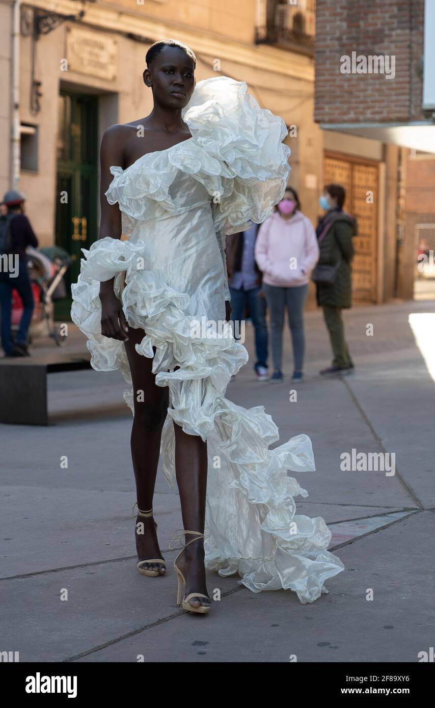 A model walks the runway at the Juana Martin fashion show during the ...