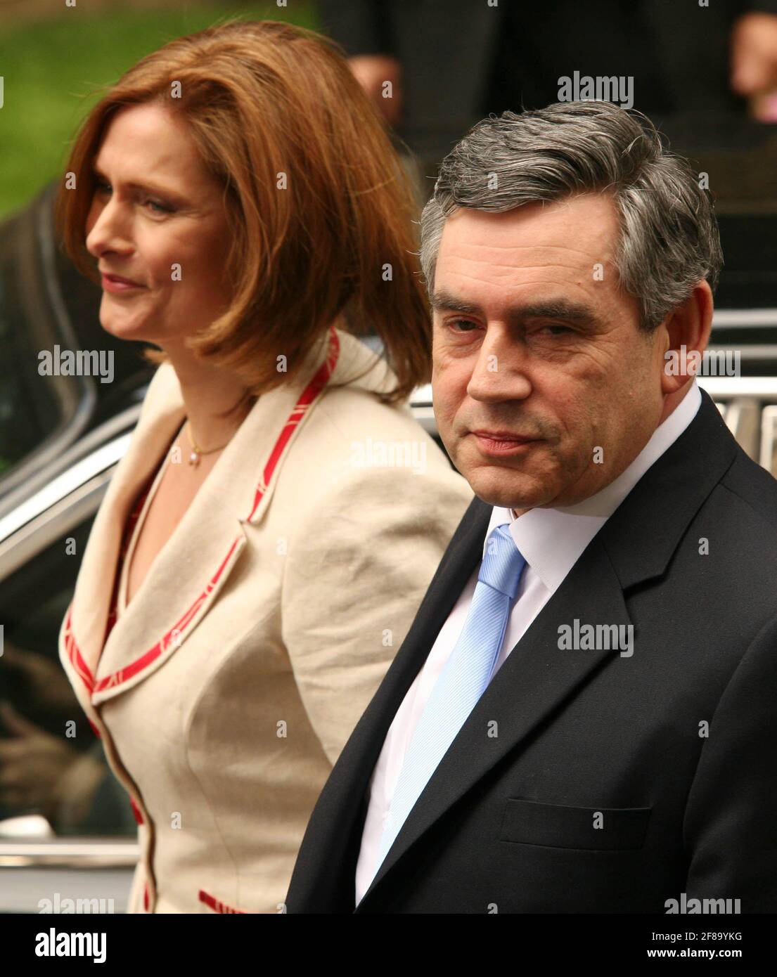 Gordon Brown arrives in Downing street on his first day as Britians new ...