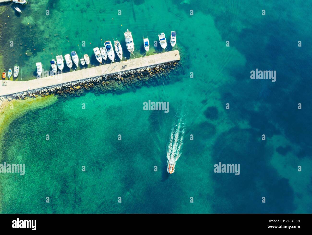 Aerial view of yahts Stock Photo - Alamy