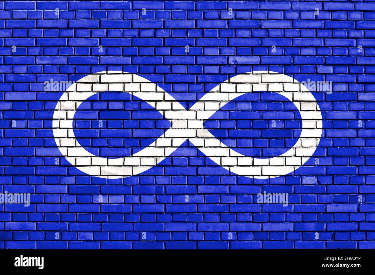 flag of Metis people painted on brick wall Stock Photo - Alamy