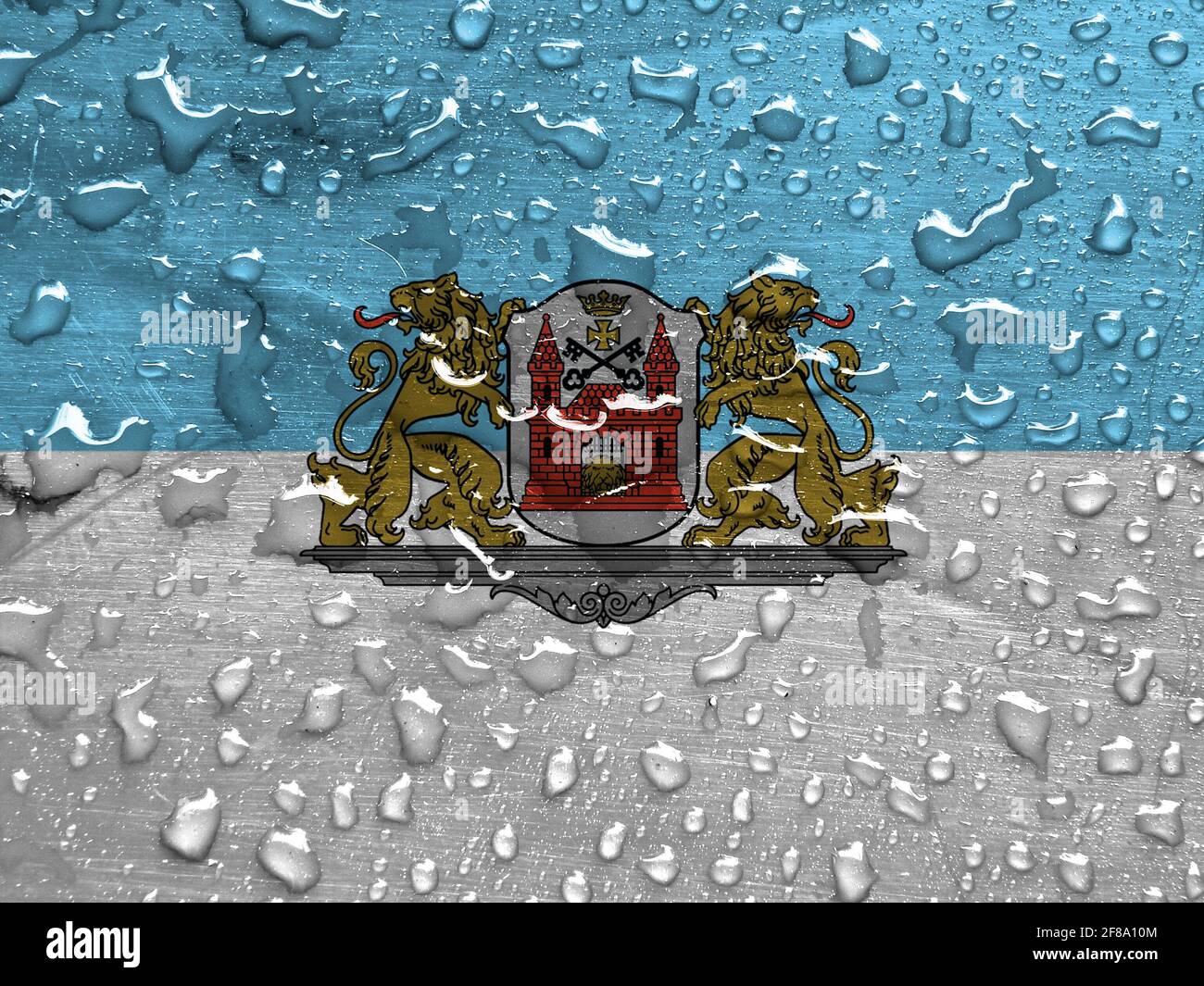 flag of Riga, Latvia with rain drops Stock Photo - Alamy