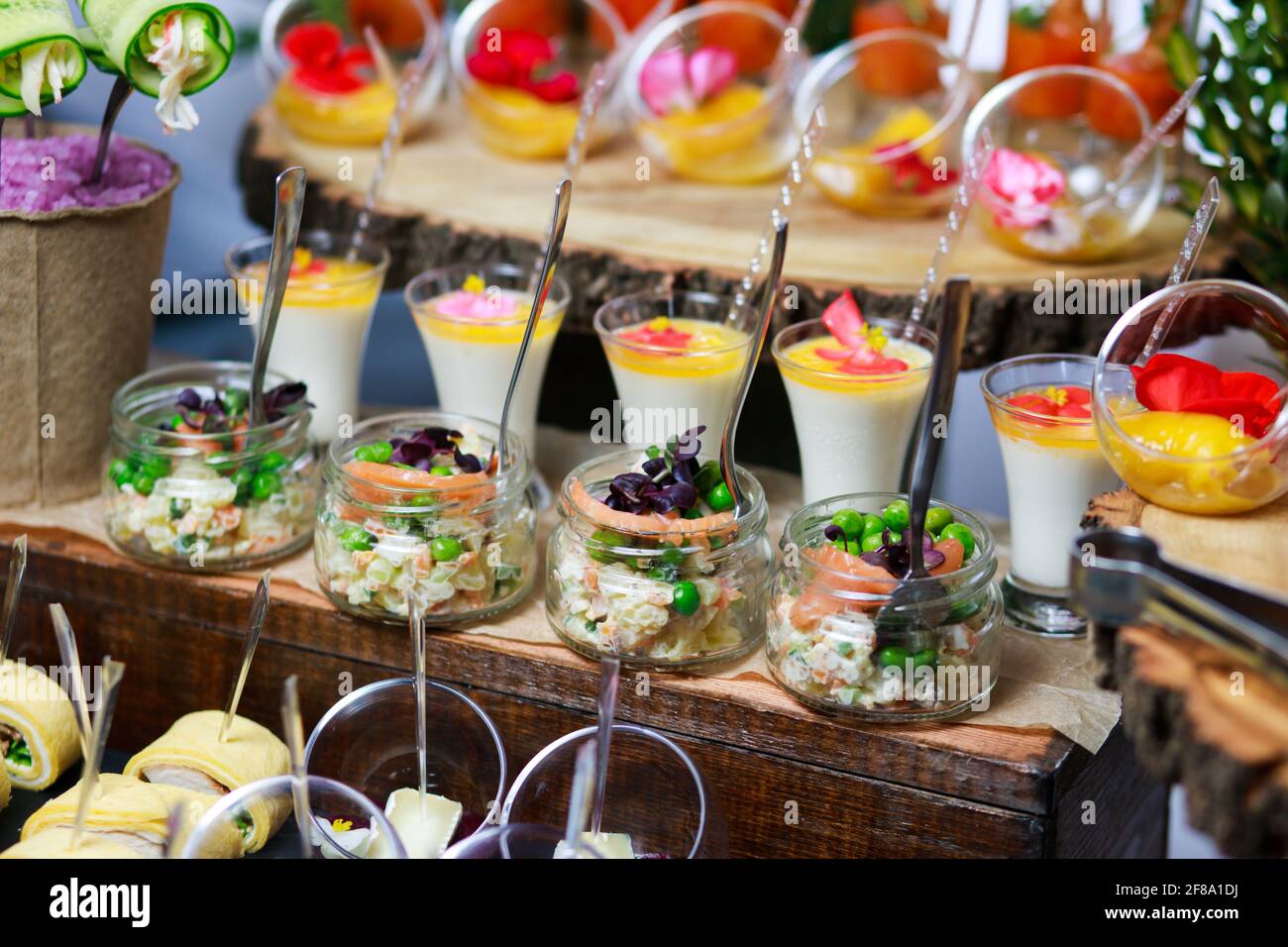 Delicious snacks at the banquet. Catering on banquet Stock Photo - Alamy