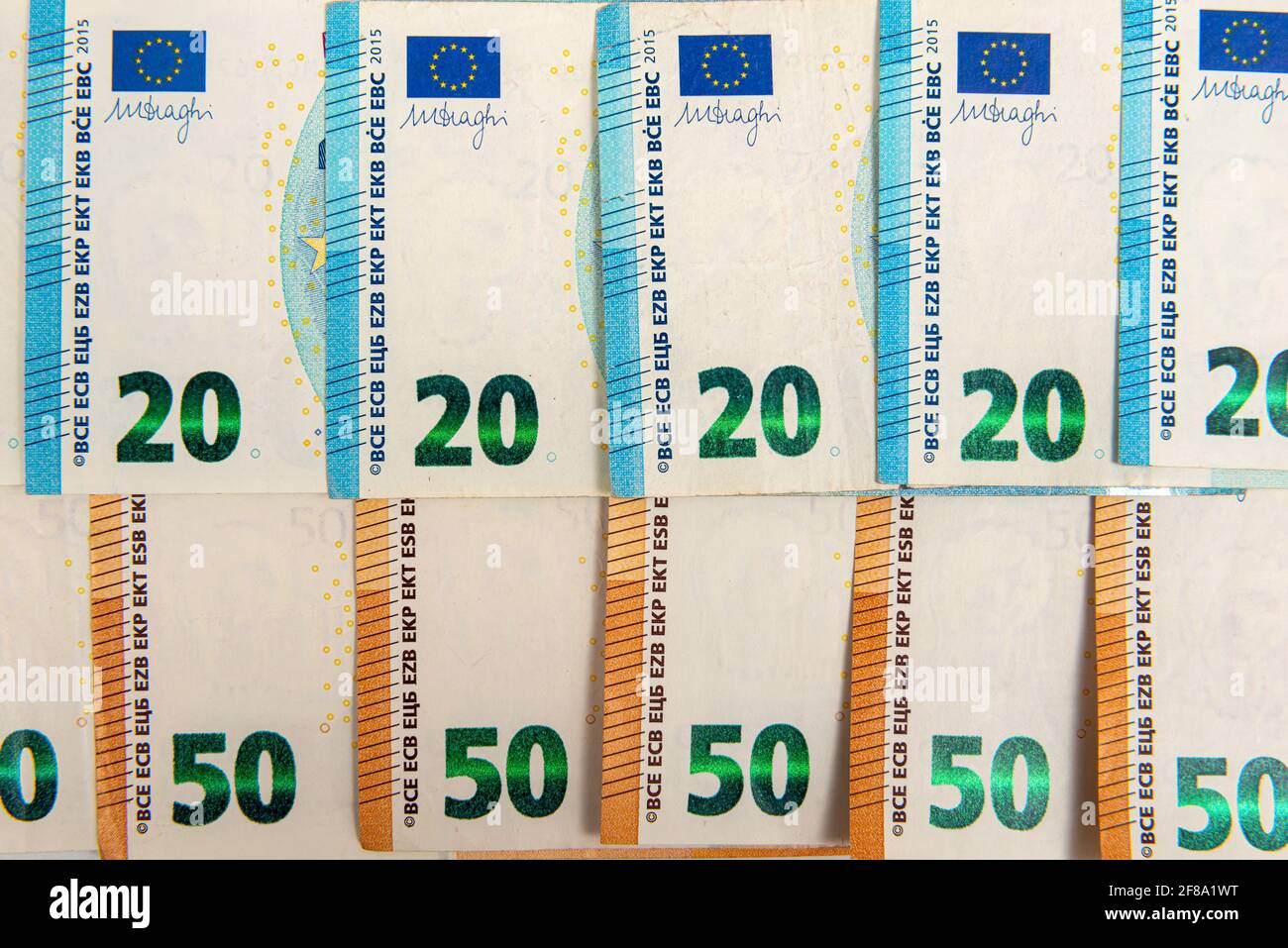 background from 20 euro banknotes, Euro banknote as part of the ...
