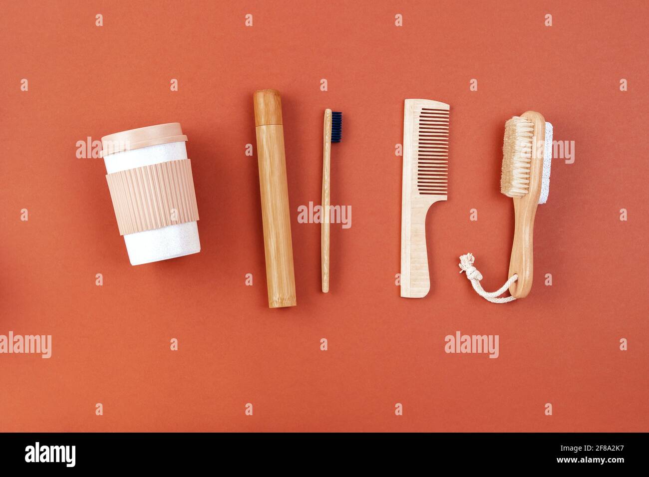 Personal hygiene accessories from bamboo and wooden material. concept ...