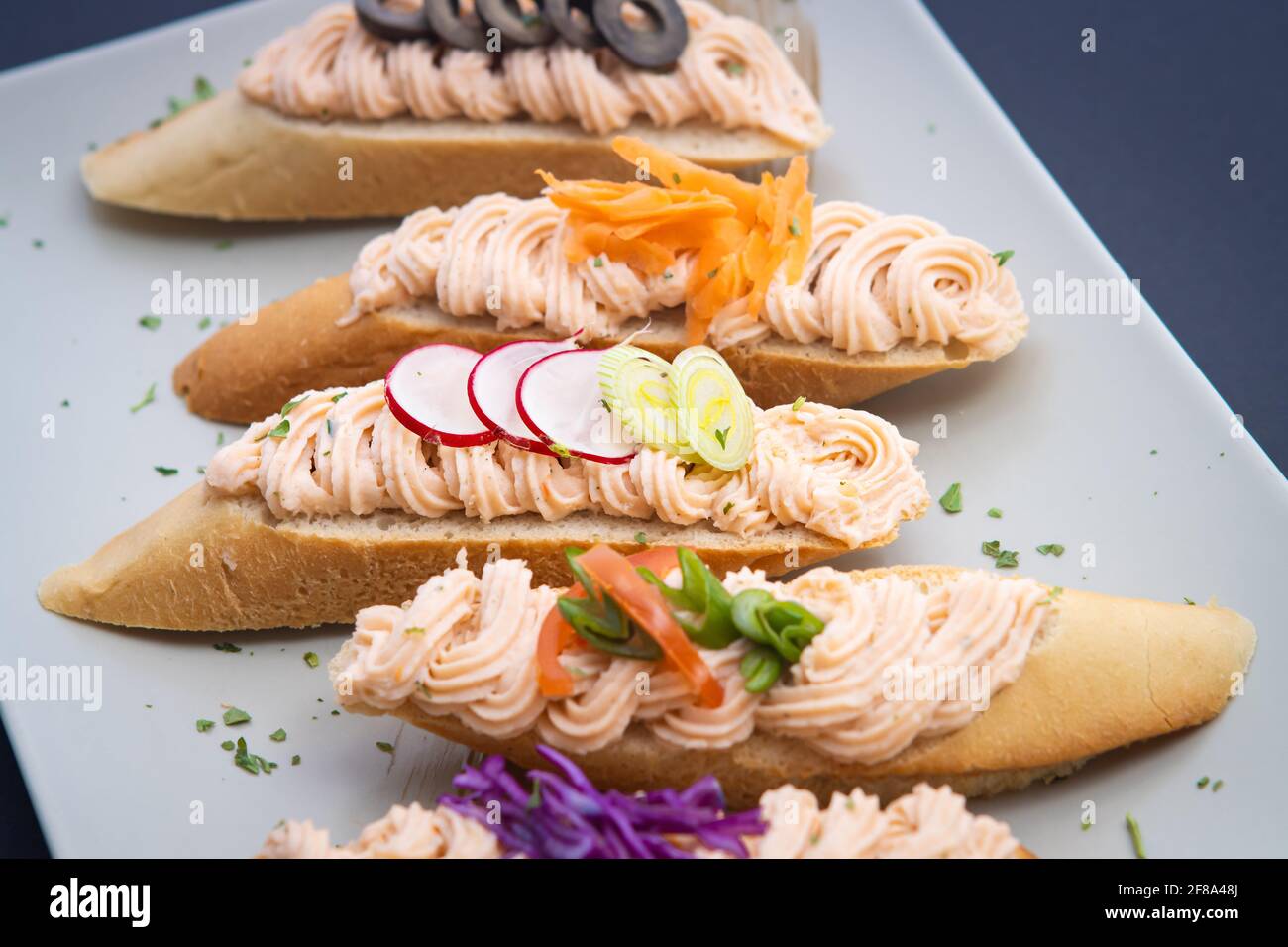 shrimp pate on bread Stock Photo - Alamy