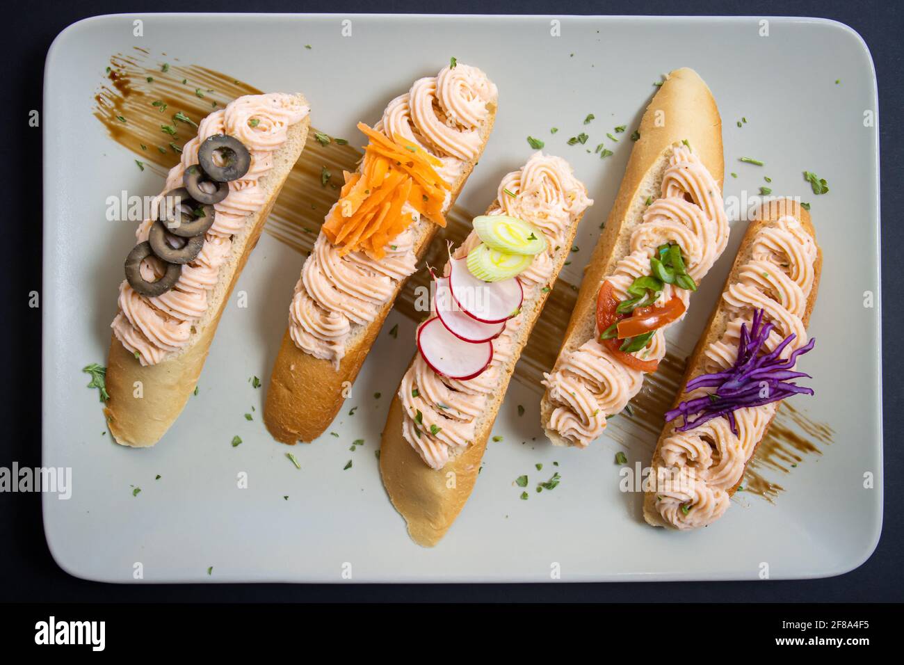shrimp pate on bread Stock Photo - Alamy