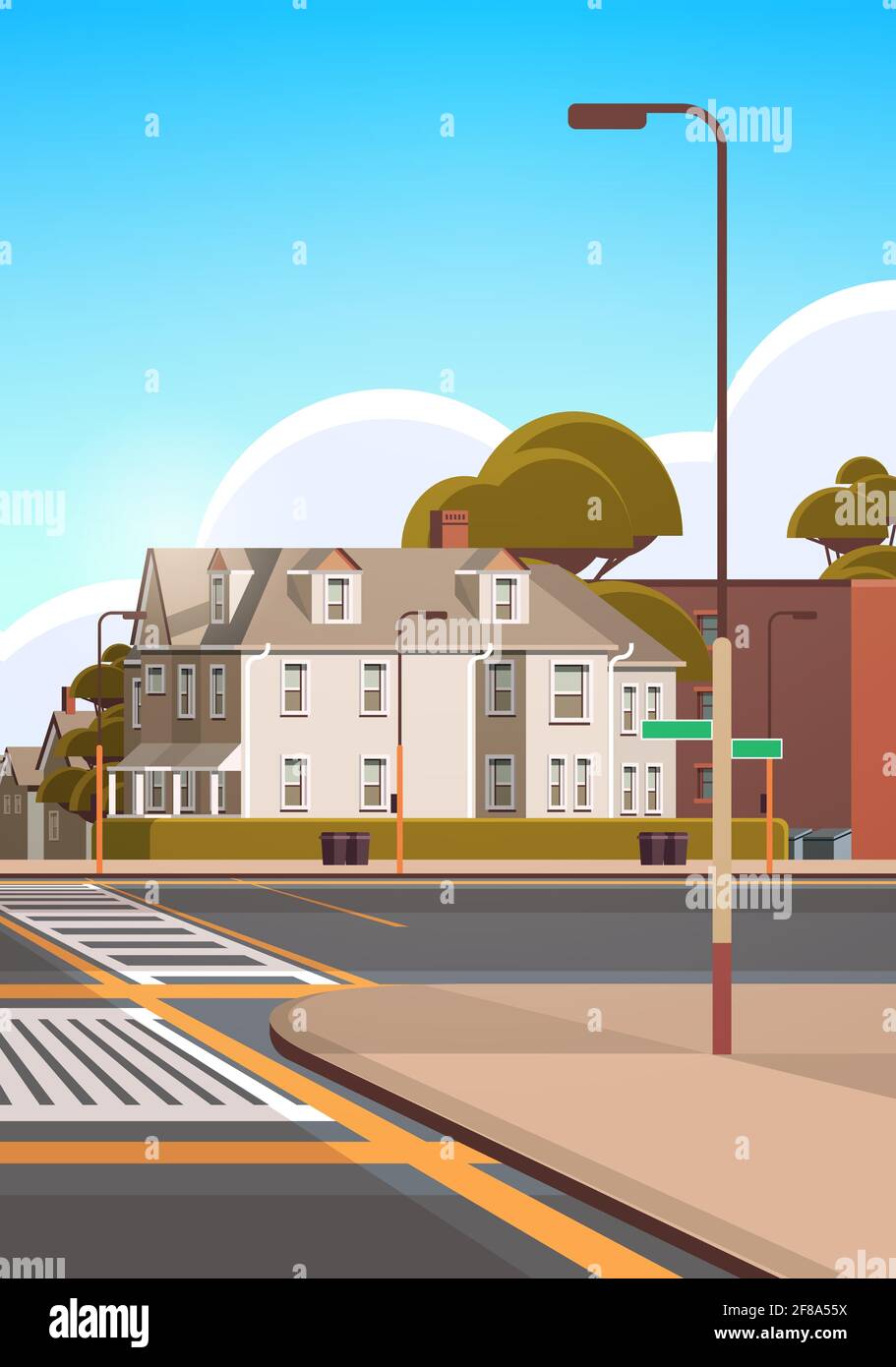 Empty urban road buildings Stock Vector Images - Alamy