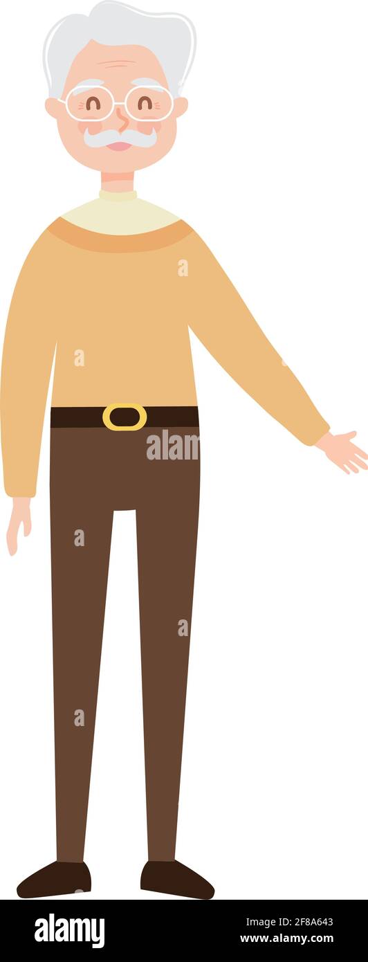 happy old man standing design Stock Vector Image & Art - Alamy