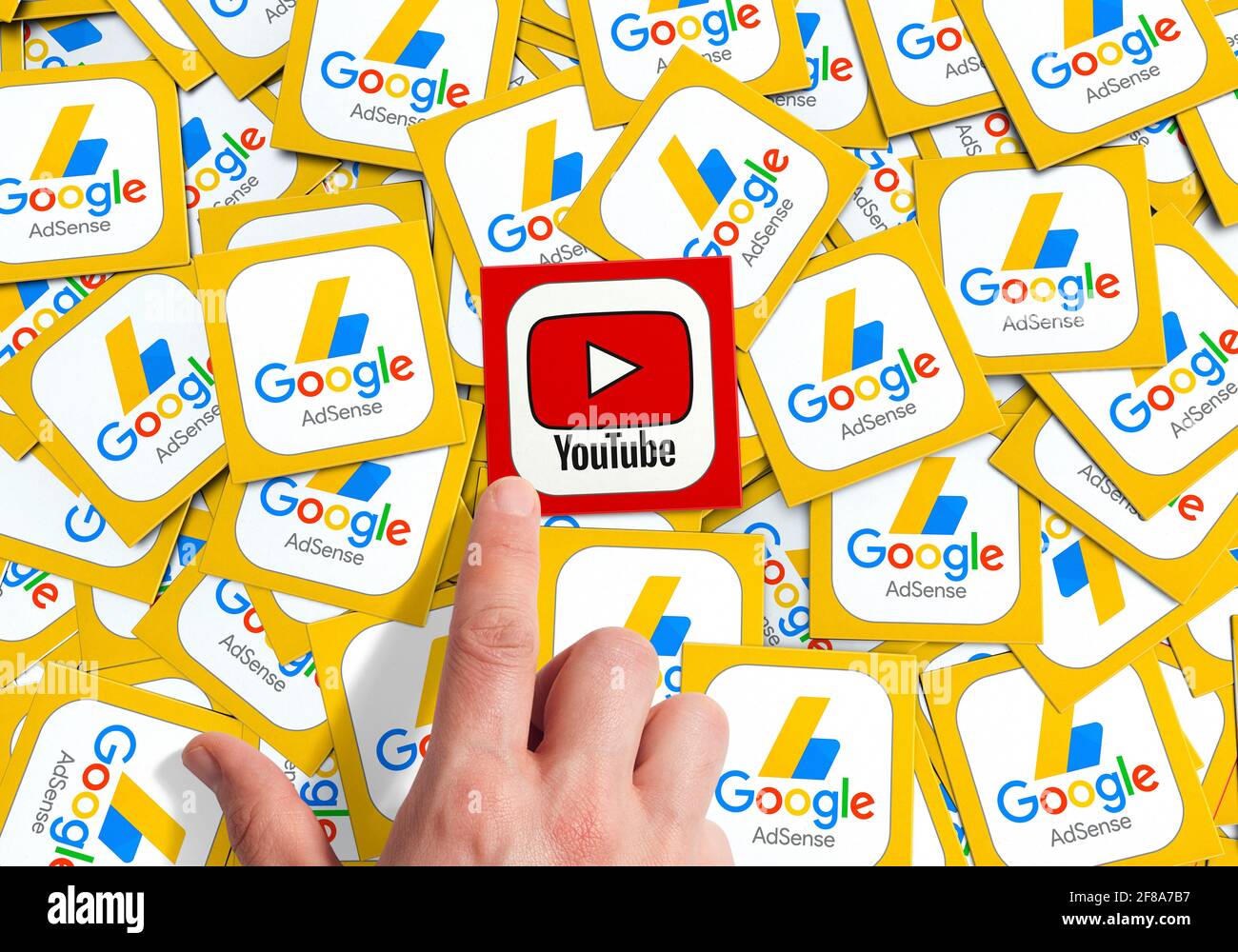 Youtube Adsense, Social Media Background Design Stock Photo - Alamy