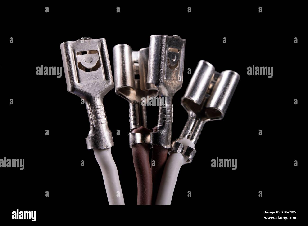 Metal connectors mounted on the ends of the cables. Accessories used in ...