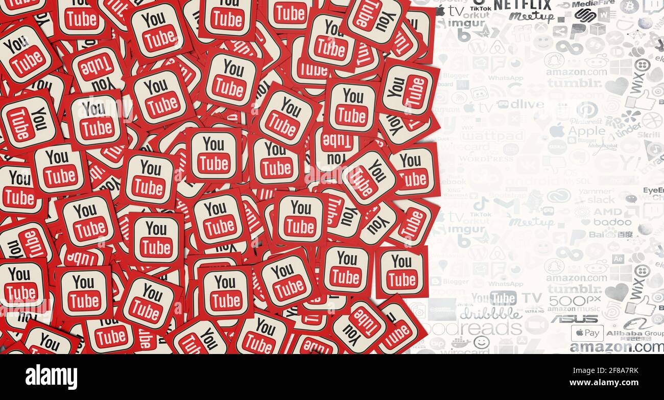Youtube, Social Media Background Design Stock Photo - Alamy