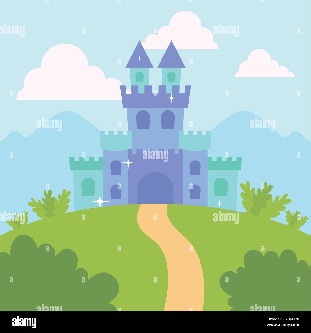 fairytale castle landscape illustration design Stock Vector Image & Art ...