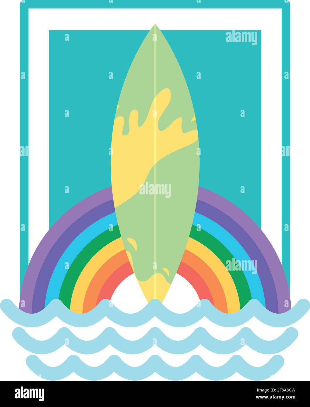 patch of surfboard and rainbow Stock Vector Image & Art - Alamy