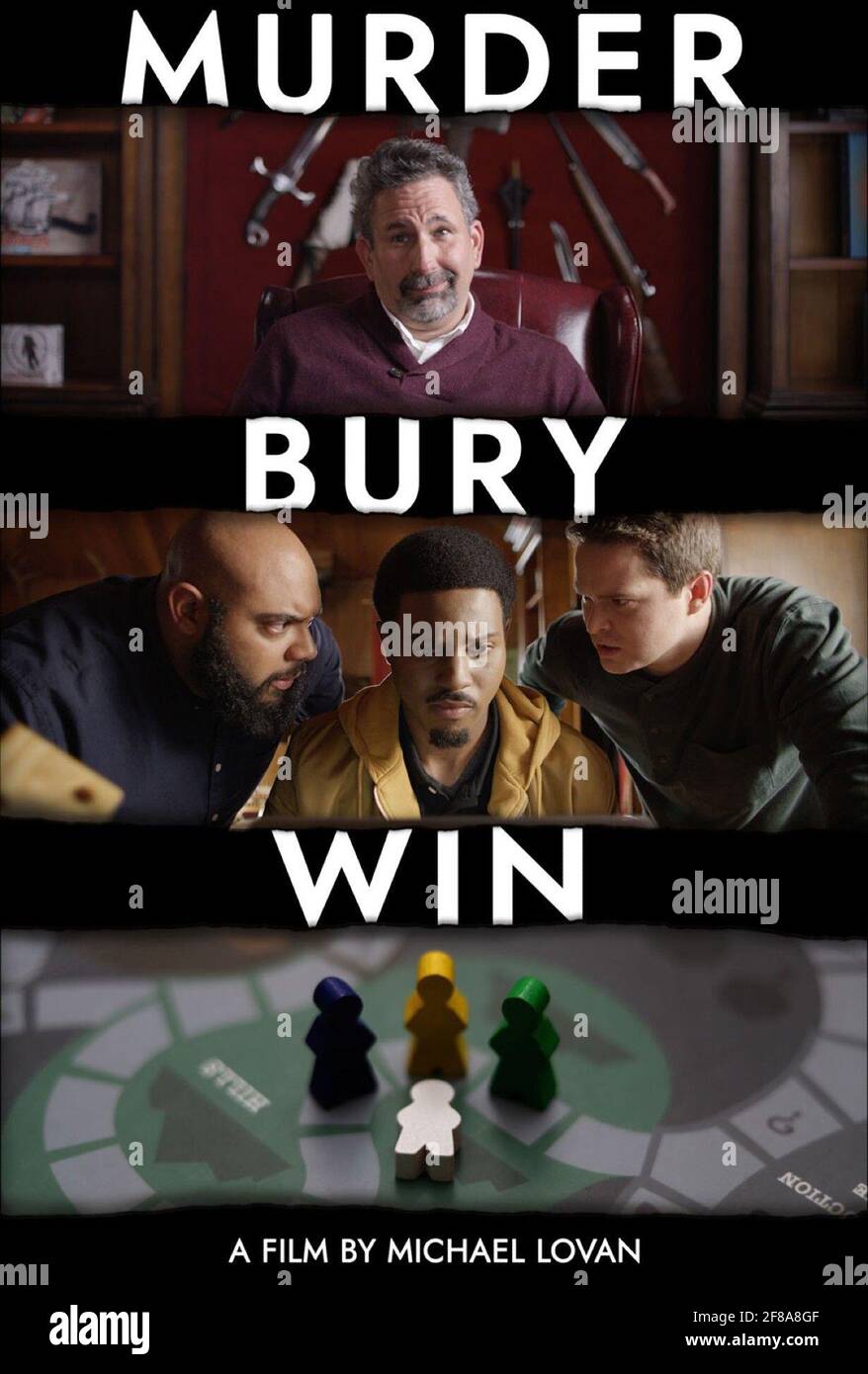 MURDER BURY WIN, poster, top: Craig Cackowski, bottom, from left: Henry ...