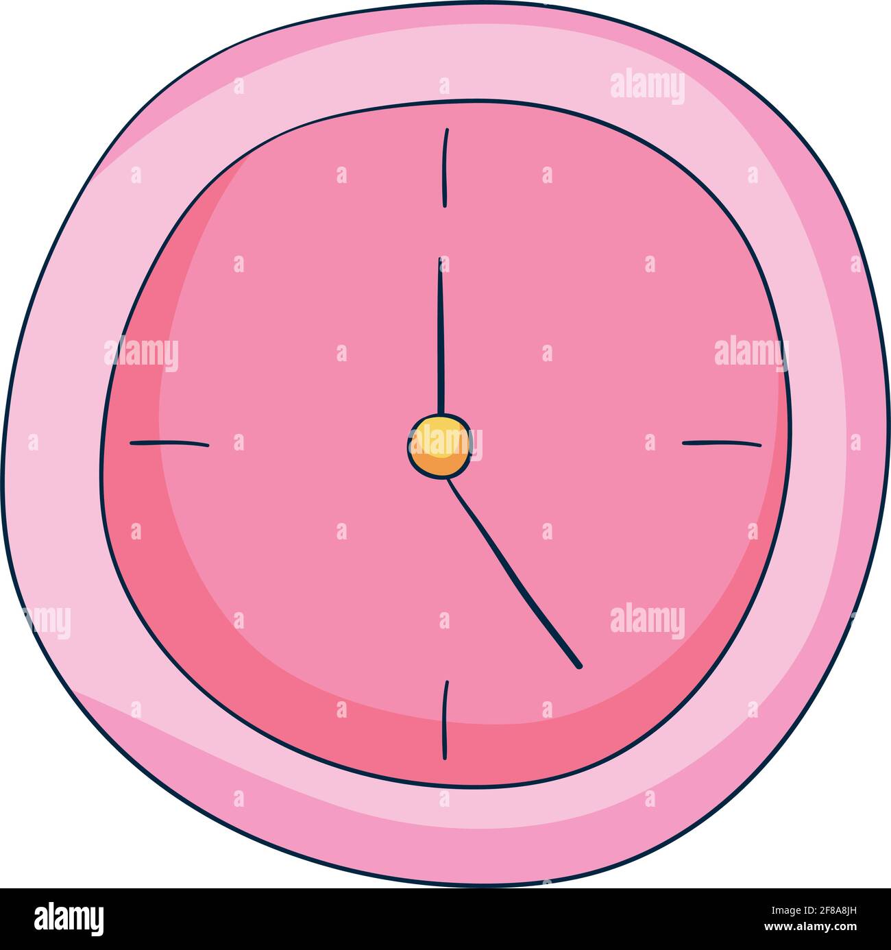 pink clock on white background Stock Vector Image & Art - Alamy