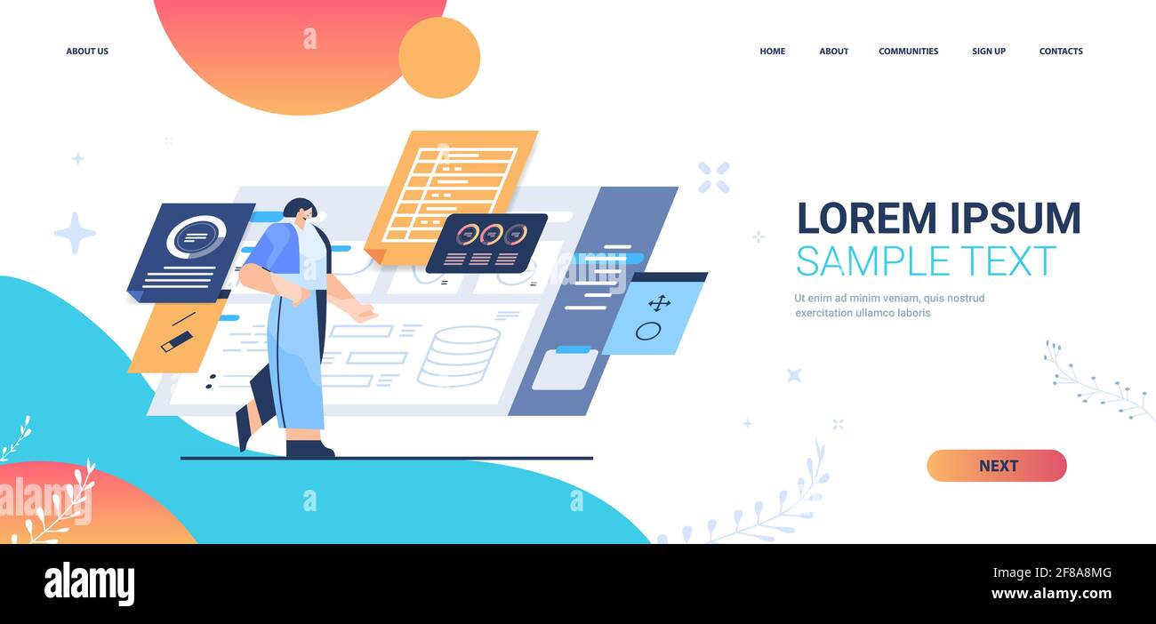 businesswoman analyzing charts and graphs data analysis process digital ...