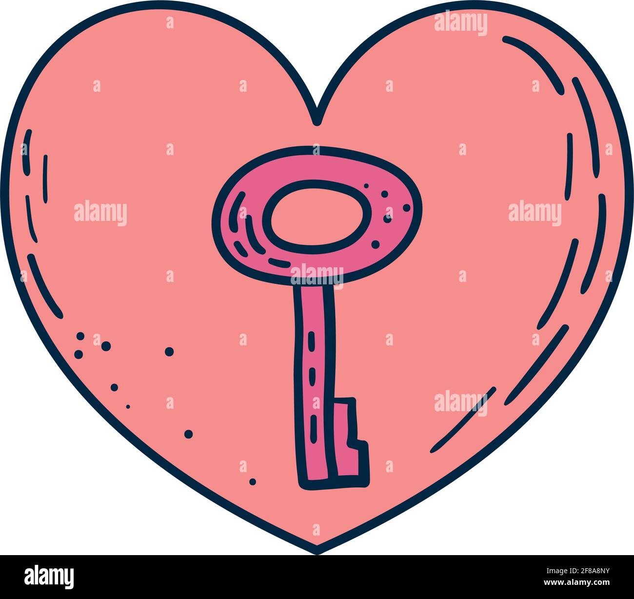pink heart with key symbol Stock Vector Image & Art - Alamy