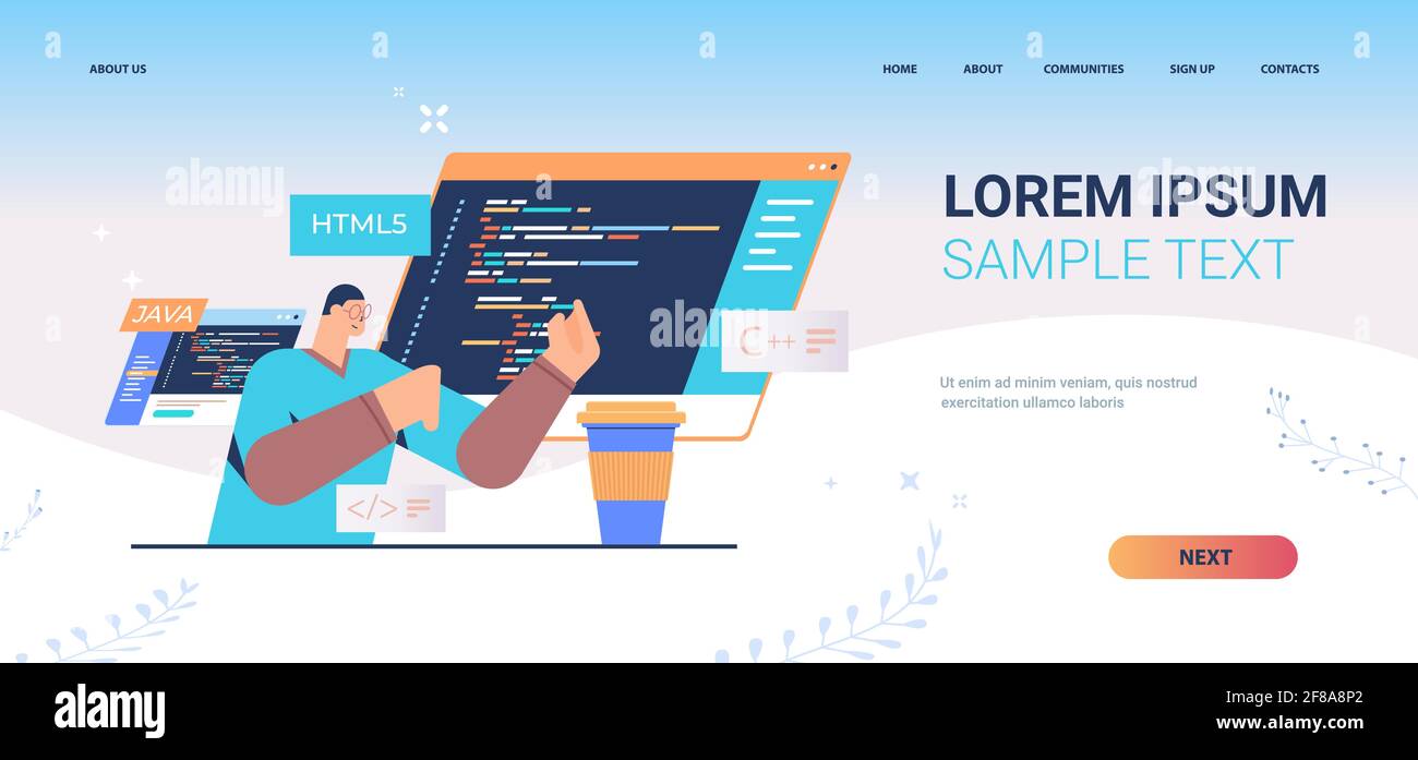 Programmer Writing Code For Computer App Engineering Software Coding Programming Languages