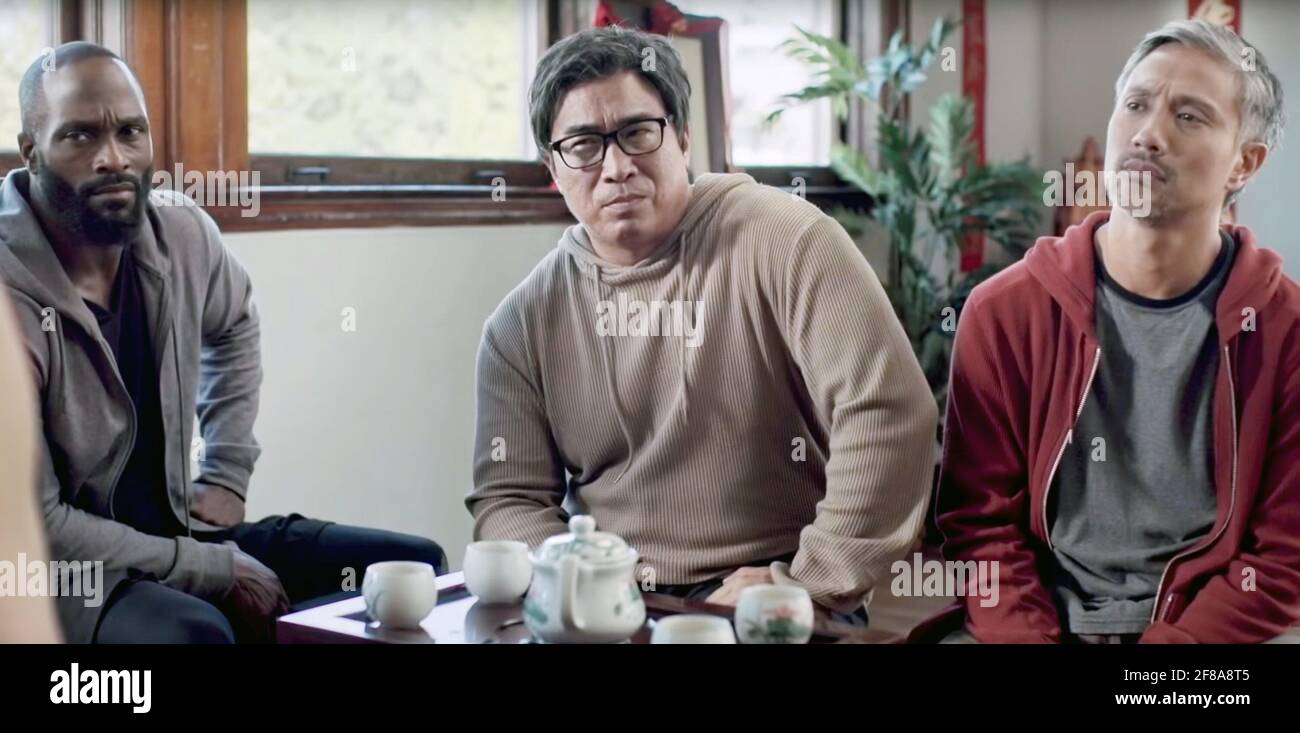 THE PAPER TIGERS, from left: Mykel Shannon Jenkins, Ron Yuan, Alain Uy ...