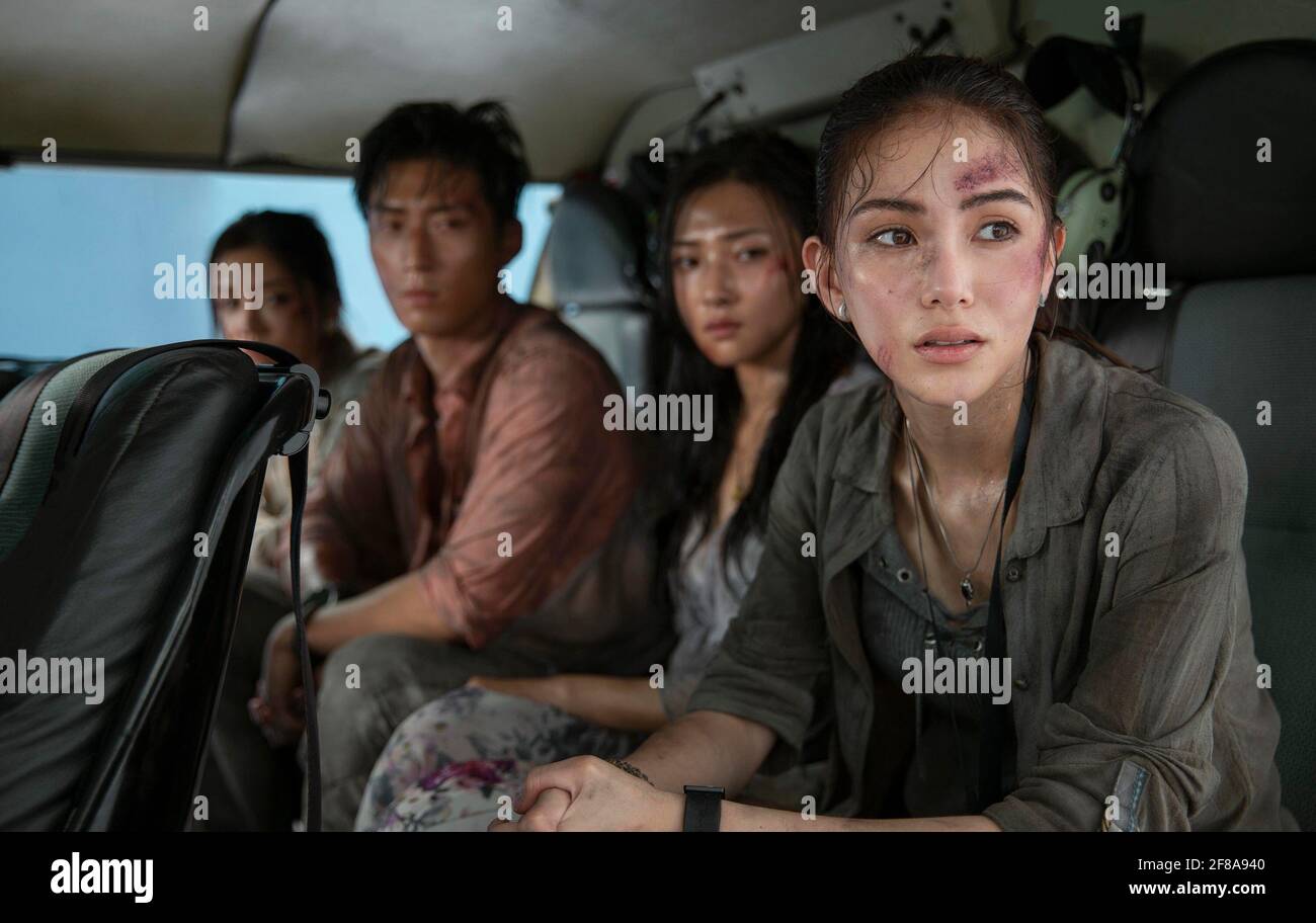 SKYFIRE, from left: MA Xinmo, Shawn Dou, BAI An, Hannah Quinlivan, 2019. © Screen Media Films ...